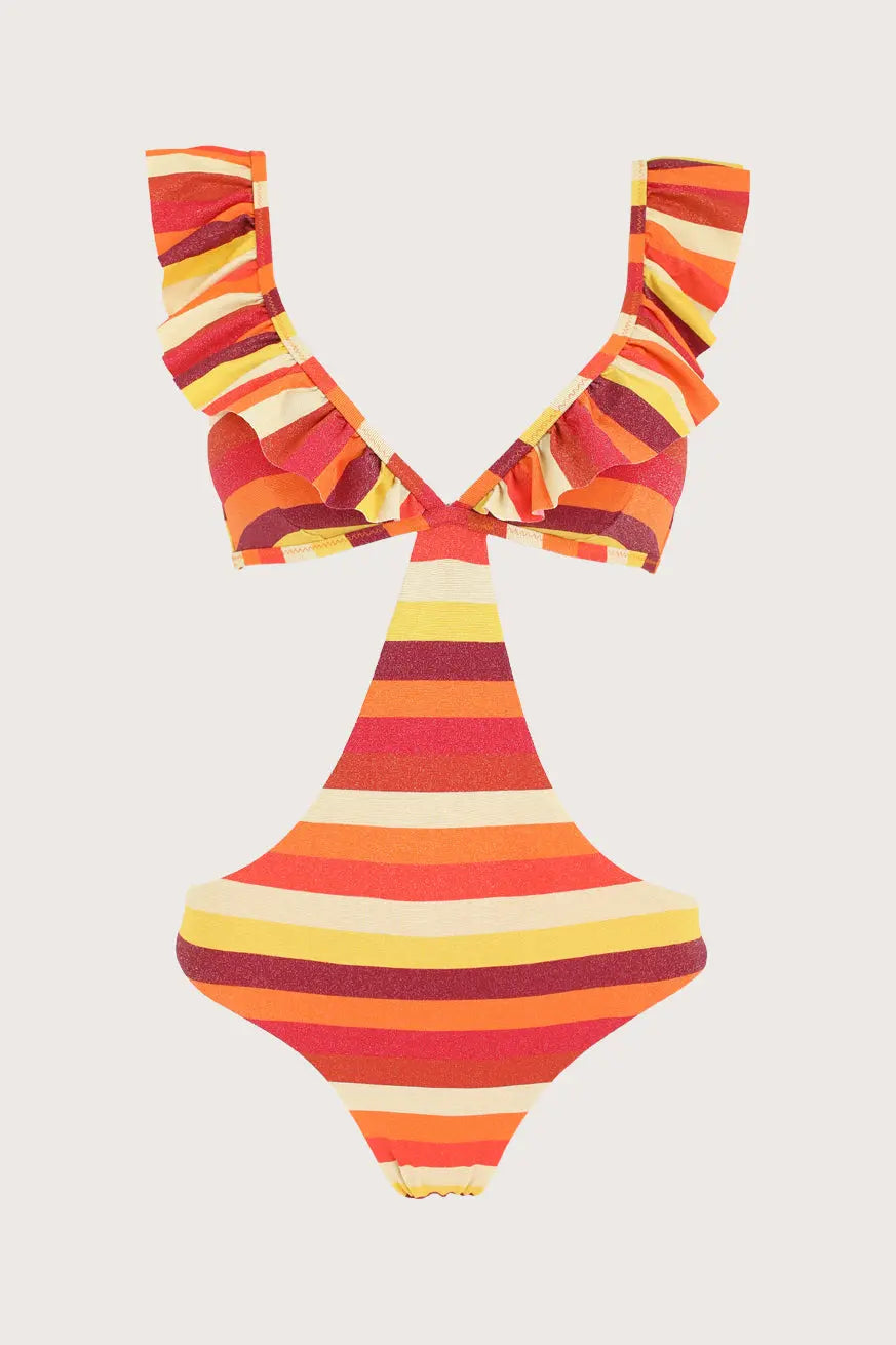 Triangle Trikini with Ruffles - Adjustable Straps and Back Clasp